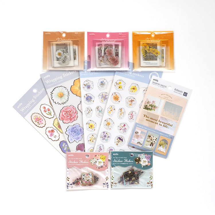 [Sticker set] Sparkling flower stickers, set of 10 – amifa ONLINE